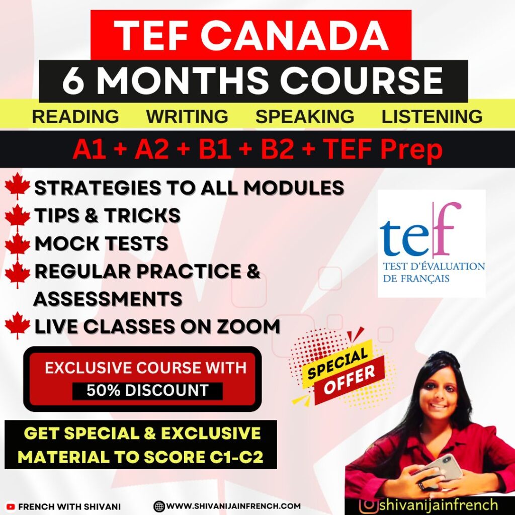 TEF TCF Canada Exam French Classes - ShivaniJainfrench